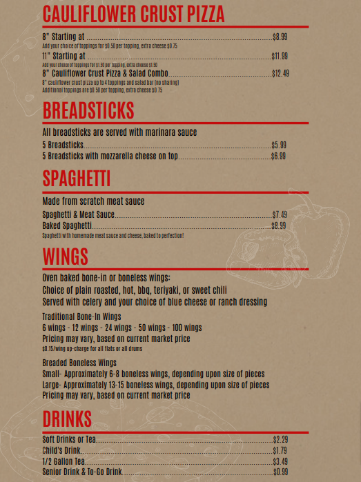 Our Menu - The Dough Shed